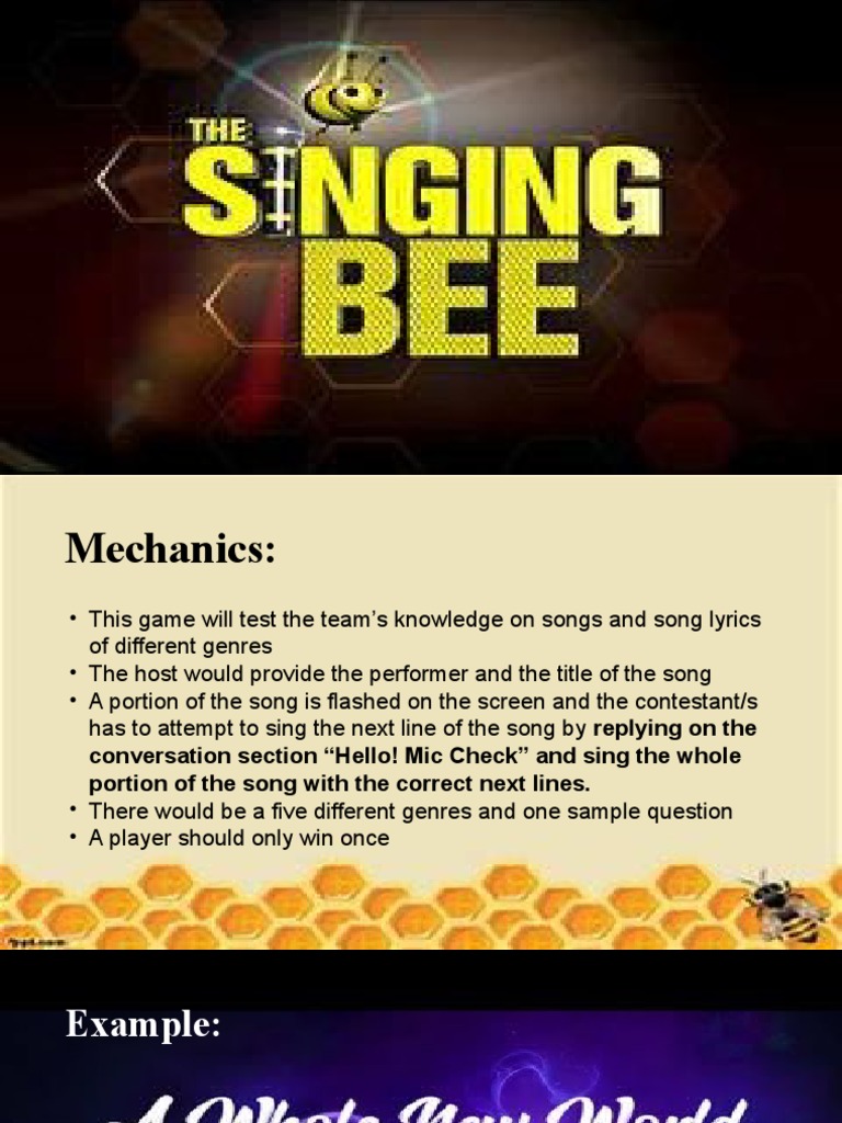 Singing Bee Game | PDF