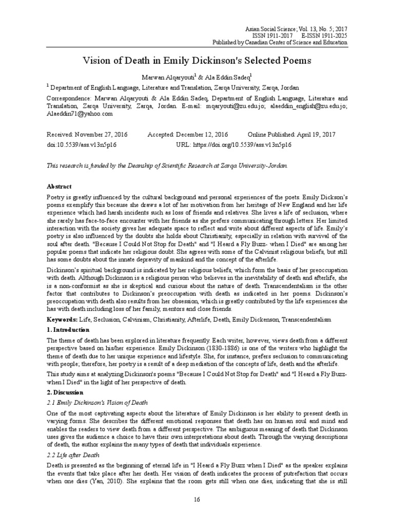 Vision - of - Death - in - Emily - Dickinsons - Selected - Poem COES ...