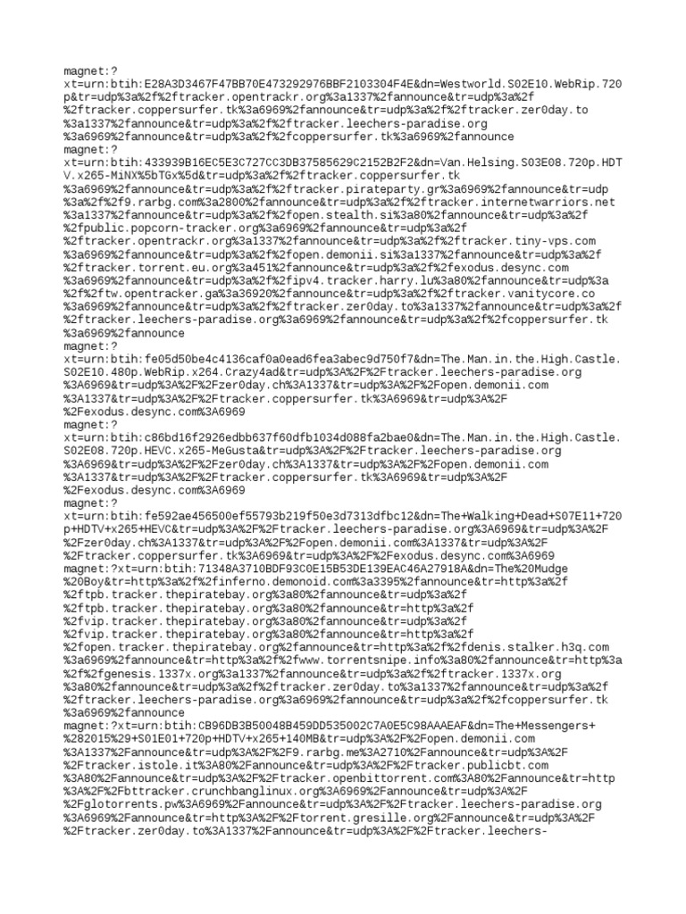 Torrent Magnets | PDF | Computer Data | Media Technology