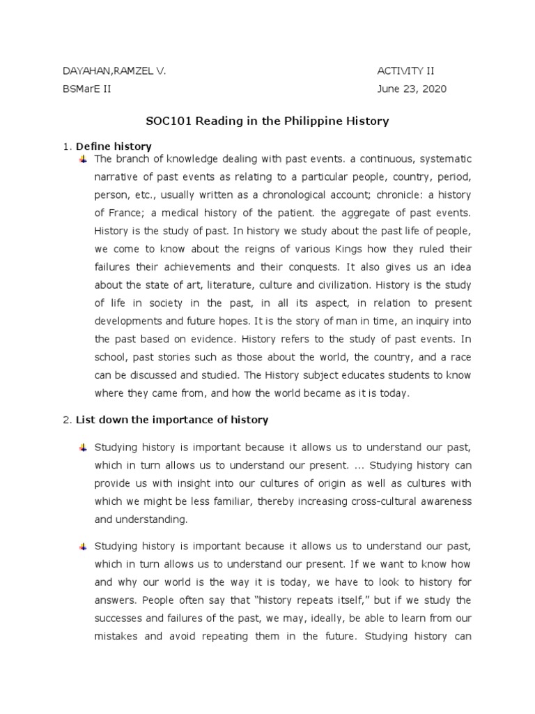 SOC101 Reading in The Philippine History | PDF | Primary Sources ...