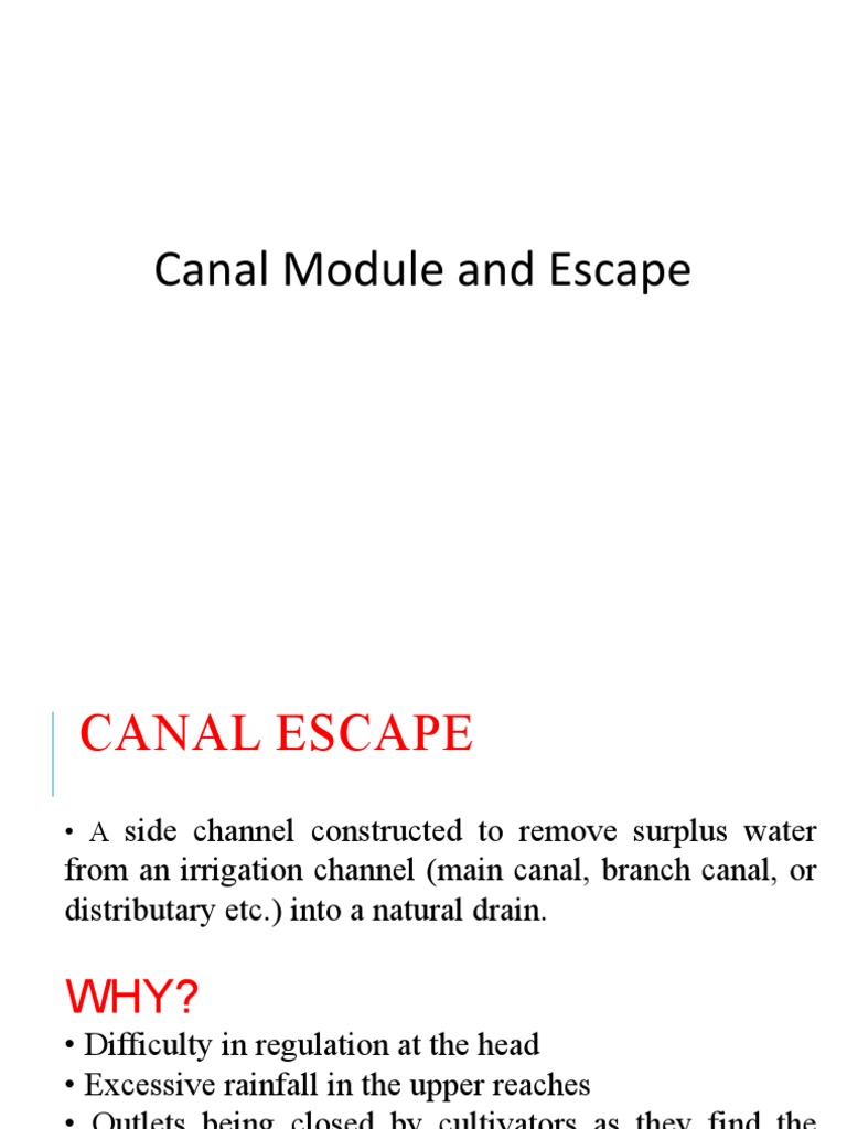 Canal Escape Structures and Modules | PDF | Canal | Hydrology