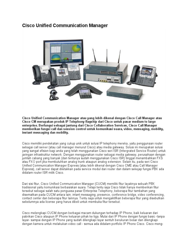Cisco Unified Communication Manager | PDF