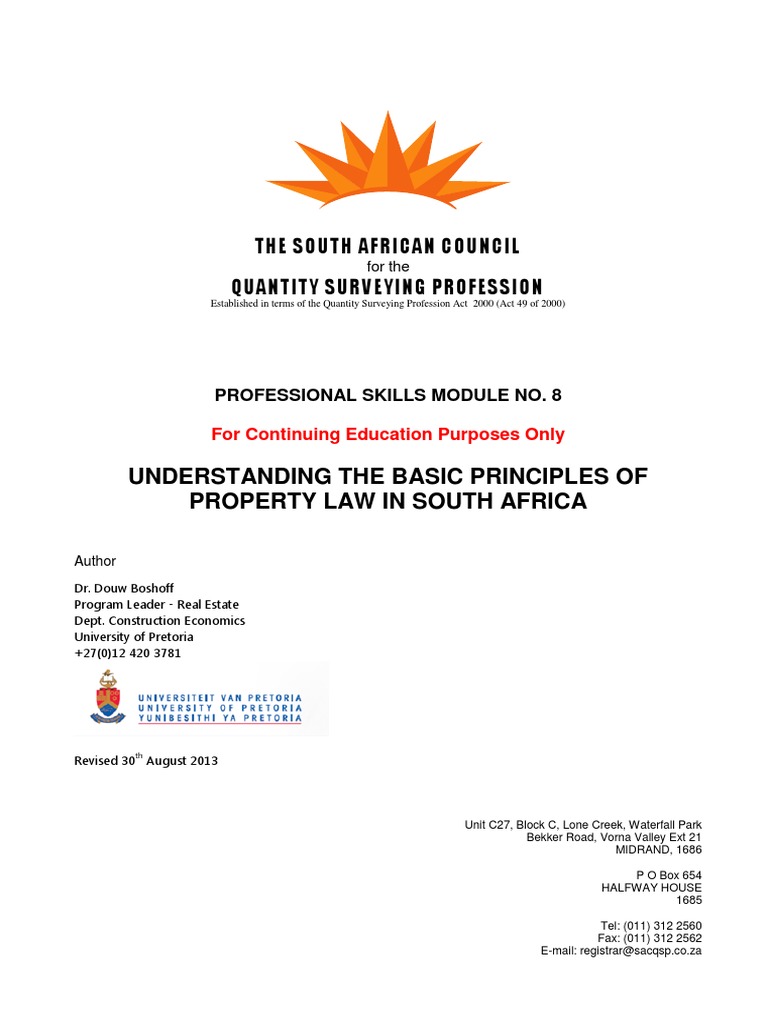 Understanding The Basic Principles of Property Law in South Africa ...