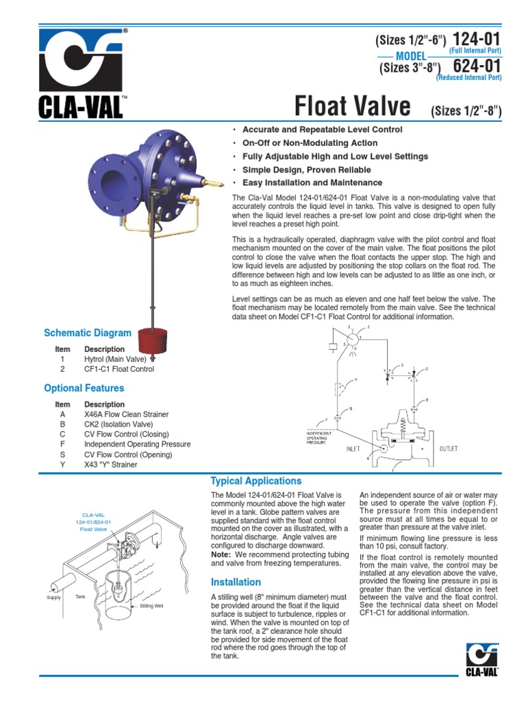 Float Valve: (Sizes 1/2"-6") (Sizes 3"-8") | PDF | Valve | Bronze