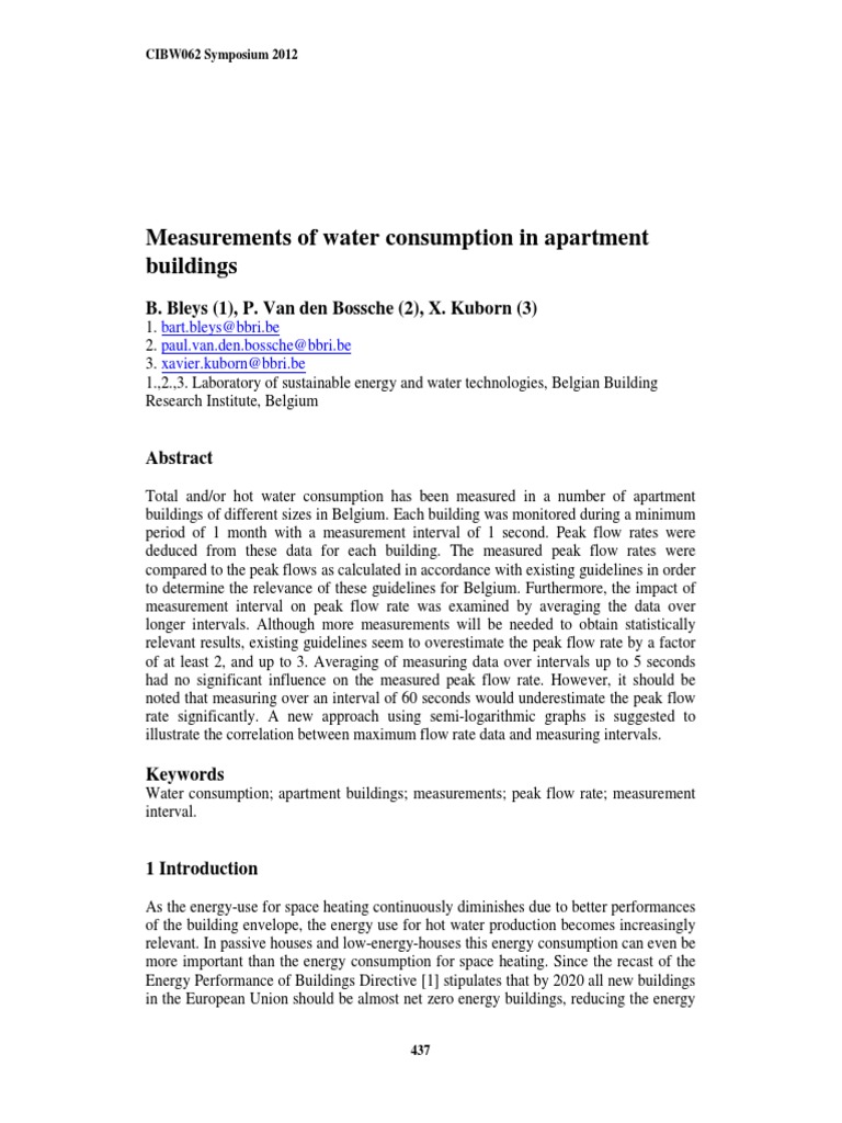 An Analysis of Water Consumption Measurements in Belgian Apartment ...