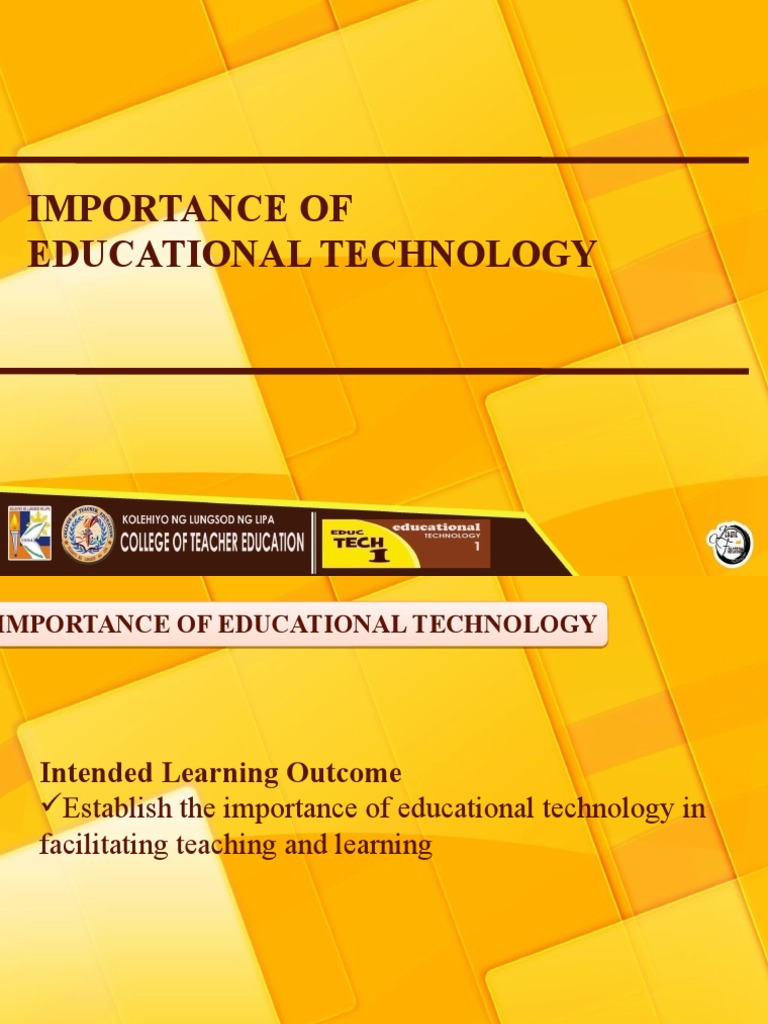 3importance of Educational Technology | PDF | Educational Technology ...