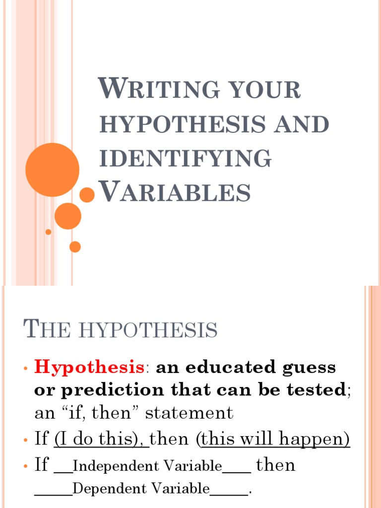 Hypothesis and Variables | PDF | Hypothesis | Experiment