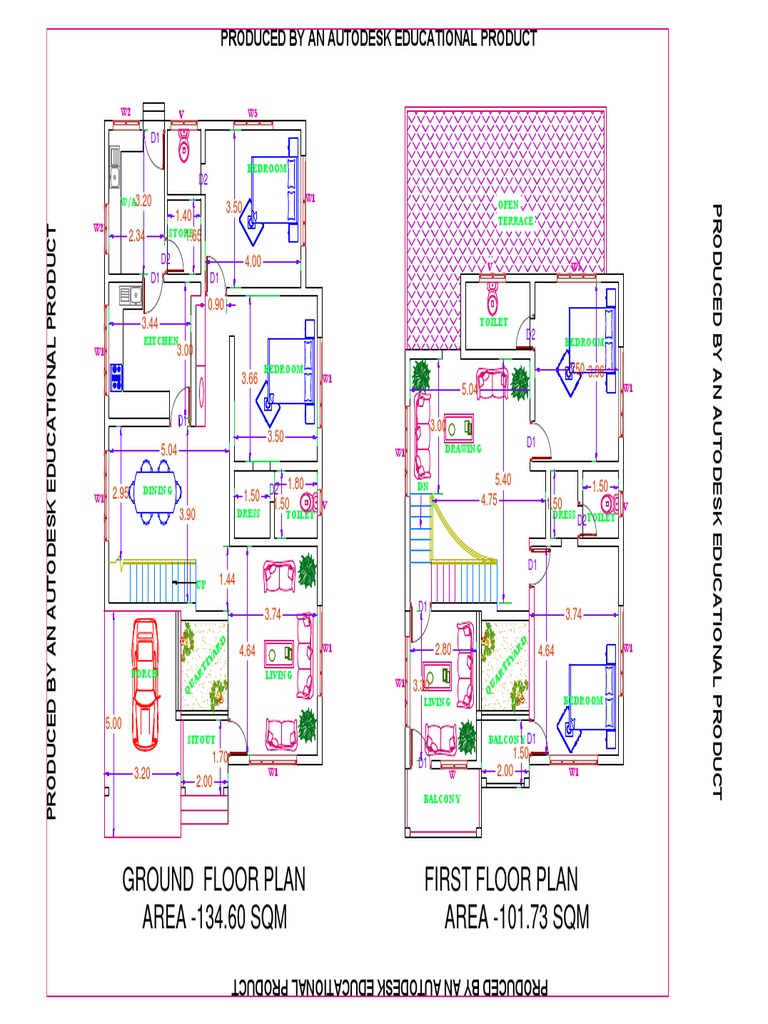 First Floor Plan AREA - 101.73 SQM Ground Floor Plan AREA - 134.60 SQM ...