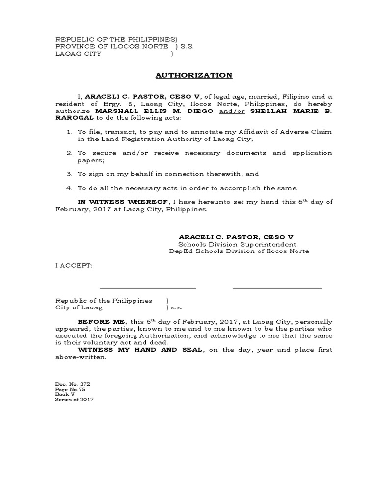 Authorization - Annotation in The LRA | PDF | Social Science | Wellness