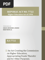 Philippine Legislation Handout Ra 7722 | PDF | Taxes | College
