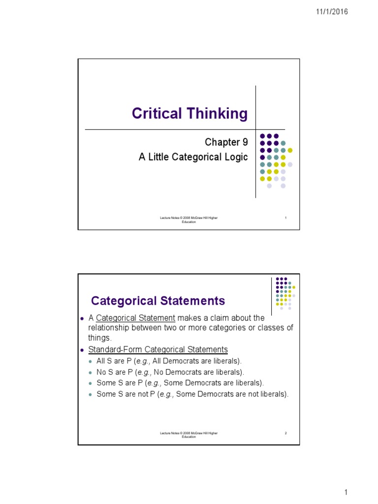 Critical Thinking Chapter 9 | PDF | Argument | Deductive Reasoning