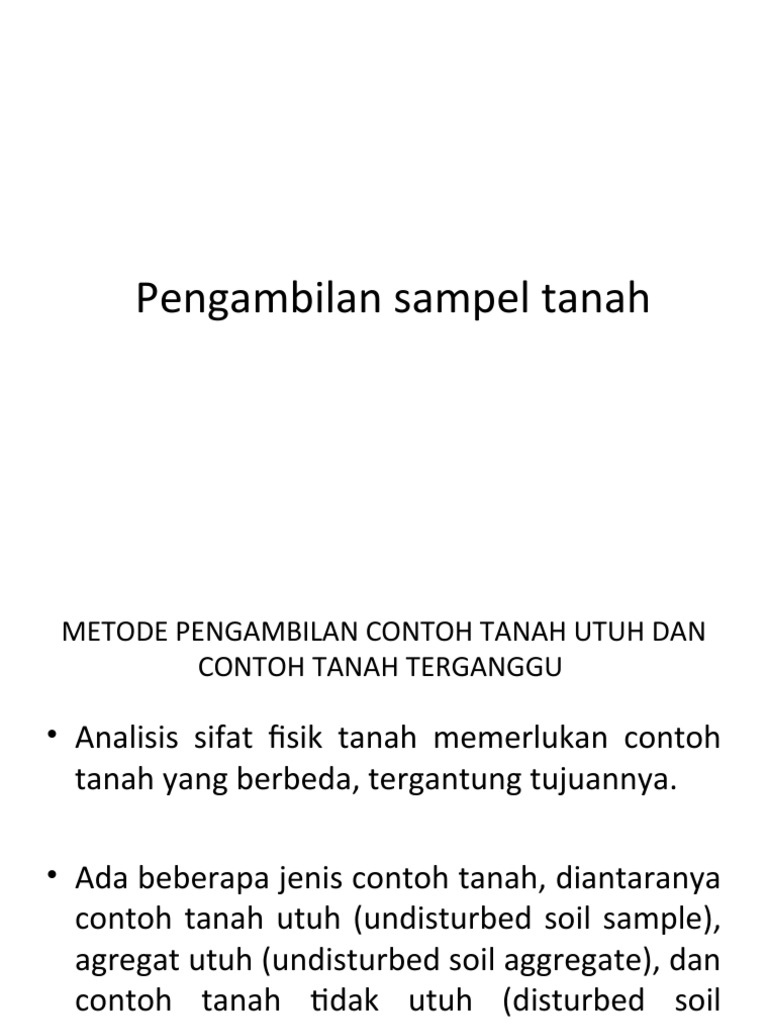 Sampling Tanah | PDF | Ilmu Sosial