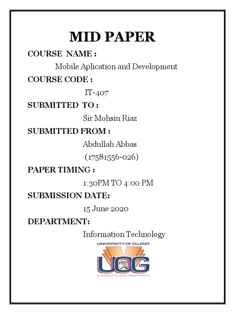 17581556-026 MAD (407) Mid Paper SPRING 2020 | PDF | Android (Operating ...