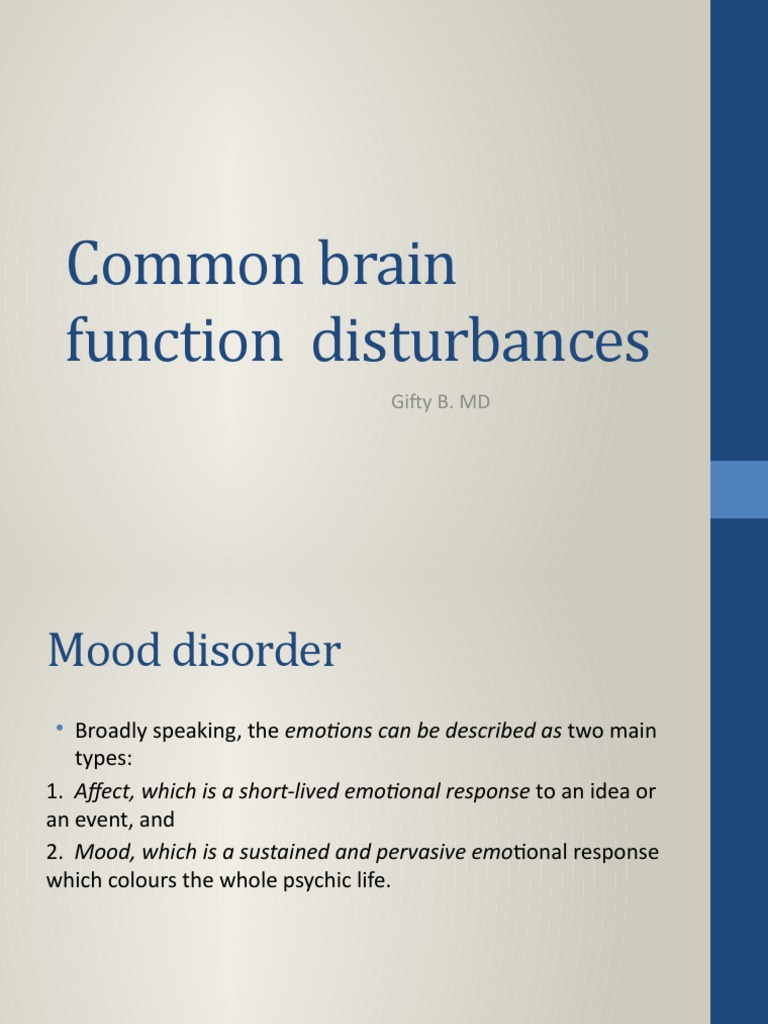 Common Brain Function Disturbances | PDF | Mania | Bipolar Disorder