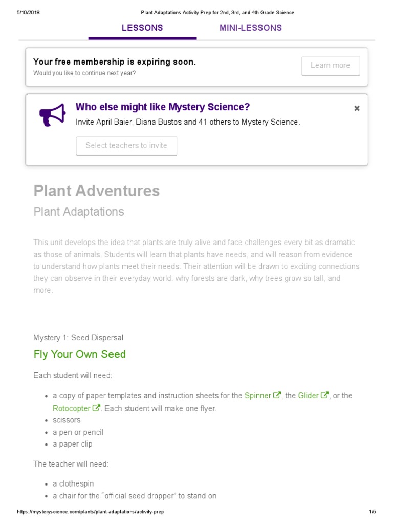 Plant Adaptations Activity Prep For 2nd, 3rd, and 4th Grade Science ...