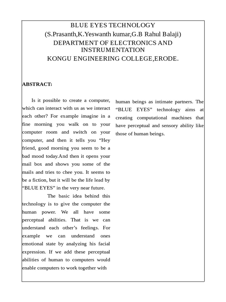Blue Eyes Technology | PDF