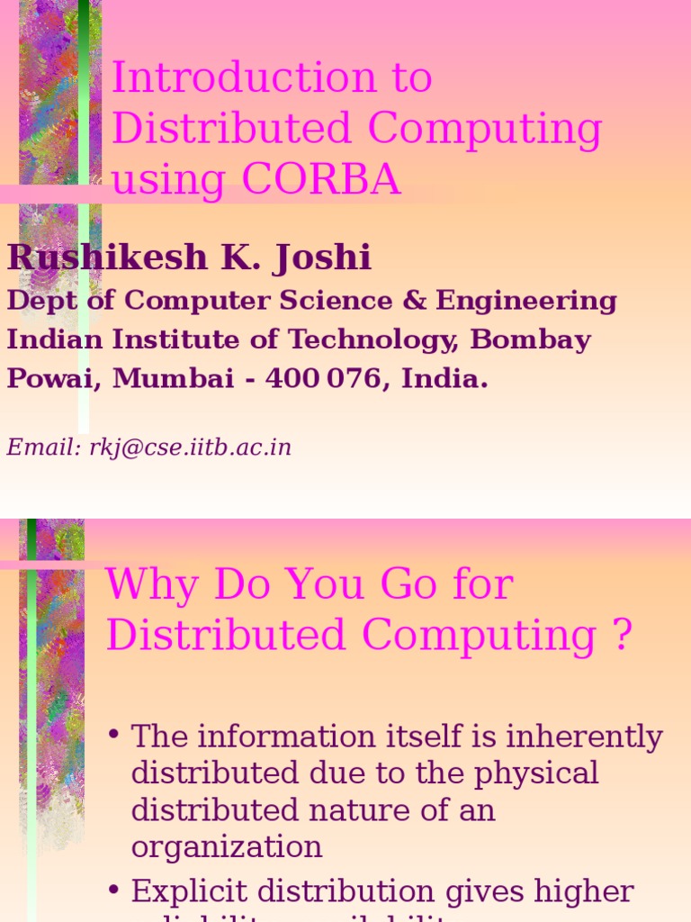 Introduction To Distributed Computing Using CORBA: Rushikesh K. Joshi | PDF | Common Object ...