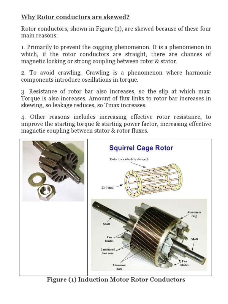 Why Rotor Conductors Are Skewed PDF | PDF