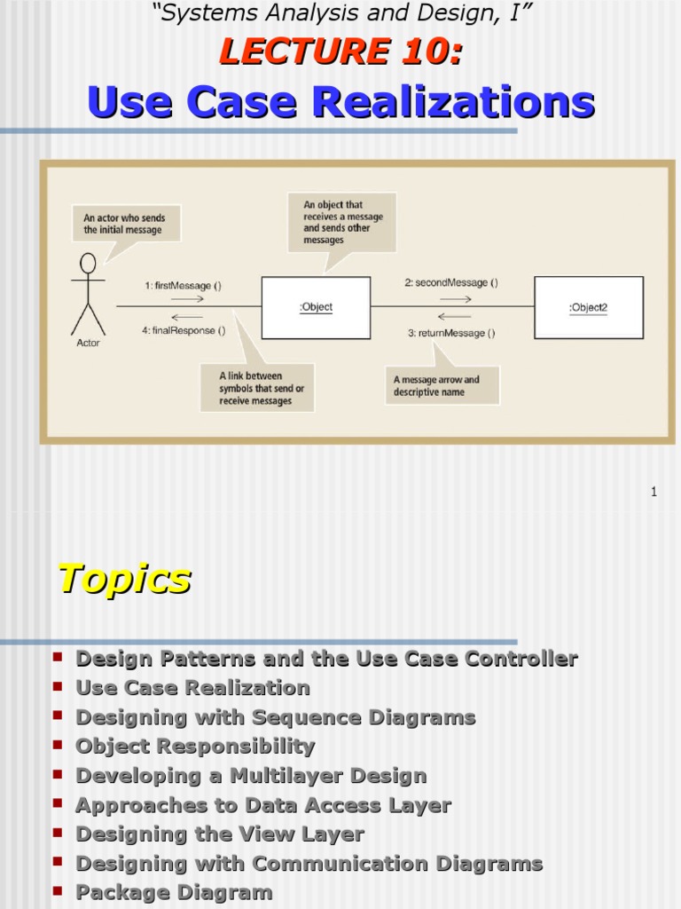 Use Case Realizations | PDF | Use Case | Class (Computer Programming)