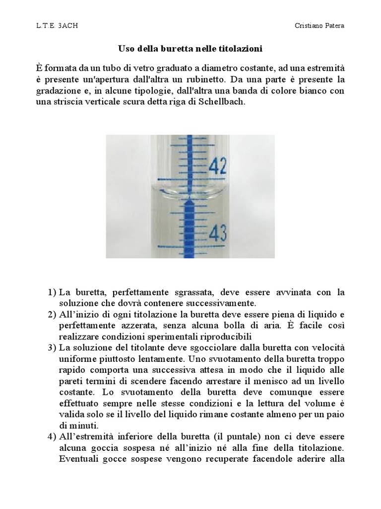 4 - Uso Della Buretta Nelle Titolazioni | PDF