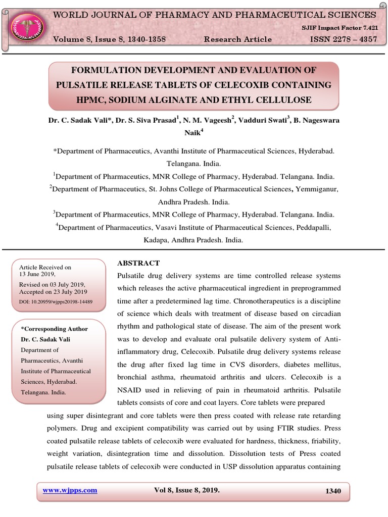 Pulsatile Dds PDF | PDF | Tablet (Pharmacy) | Pharmaceutical Formulation