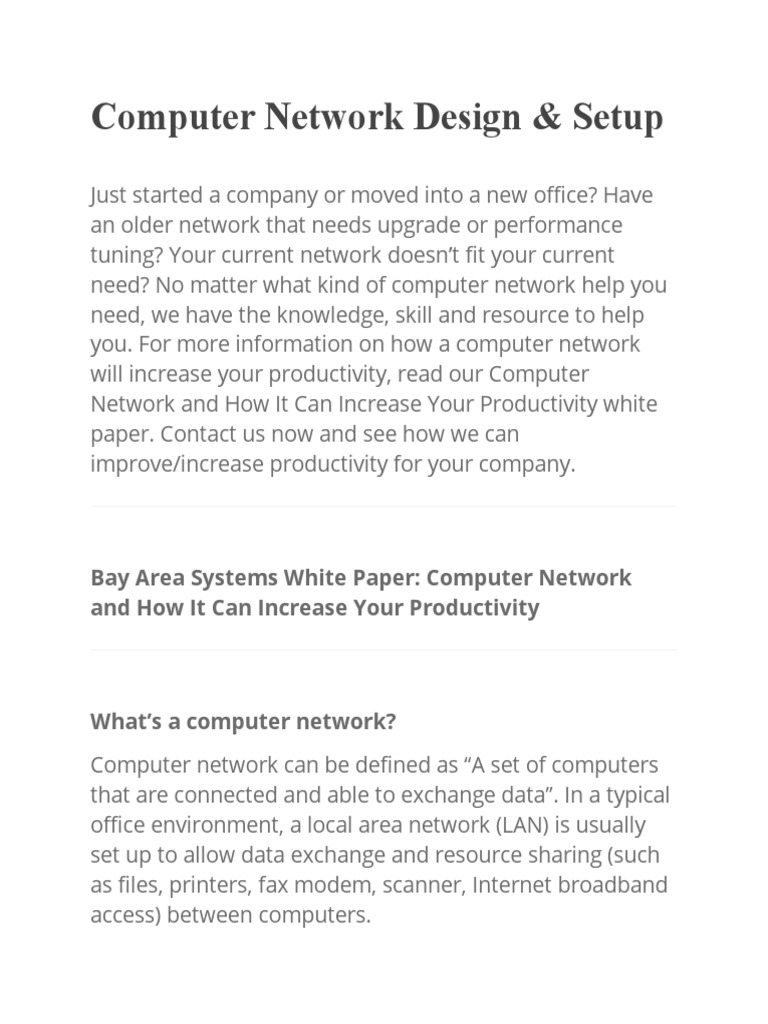 Computer Network Design | PDF | Wi Fi | Computer Network