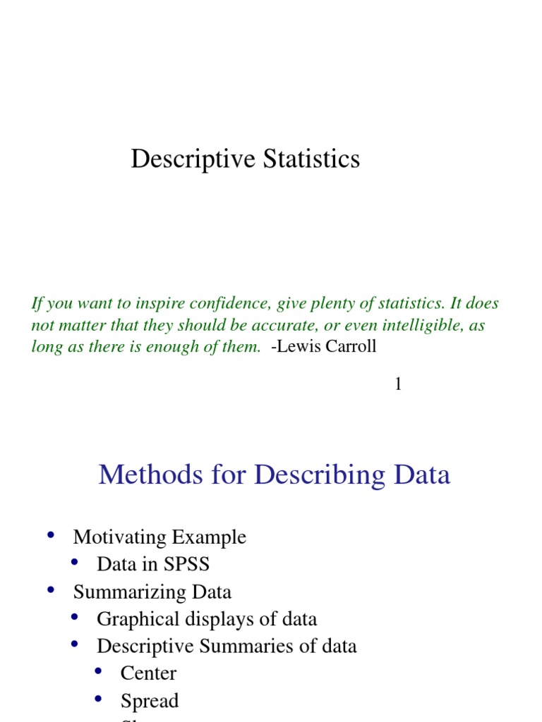 LEC 03 - Descriptive Statistics | PDF | Quartile | Descriptive Statistics