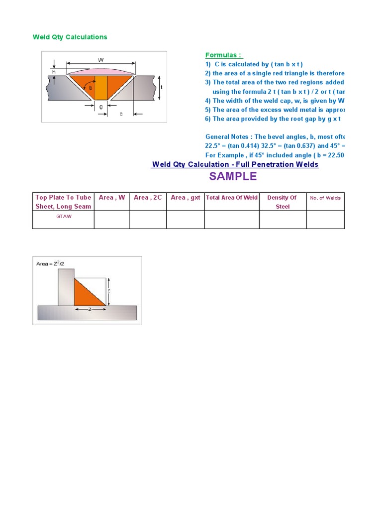 Sample Weld Qty Calculations | PDF