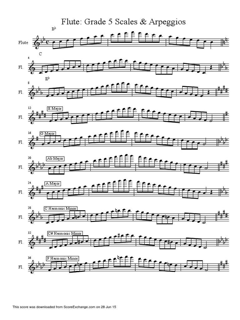 Flute G5 Scales | PDF | Musical Compositions | Musical Techniques