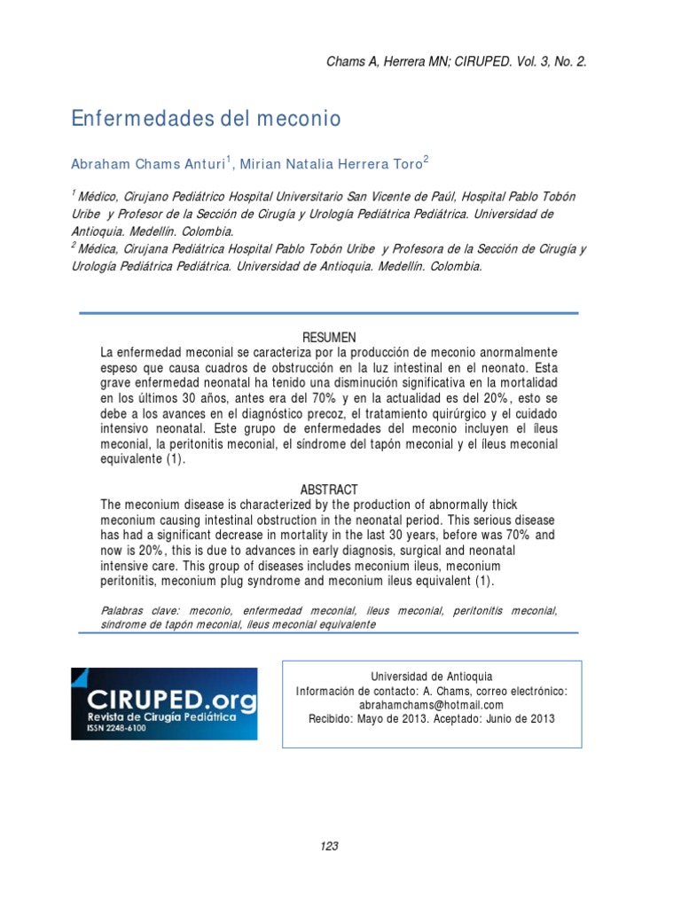 Síndrome de Tapón Meconial e Íleus | PDF | Ciencias de la Salud | Medicina