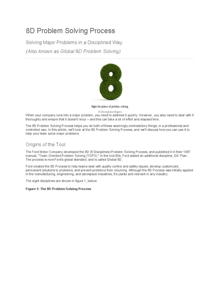 8D Problem Solving Process | PDF | Brainstorming | Cognition