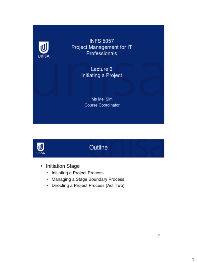 INFS 5057 Project Management For IT Professionals: Outline | PDF ...
