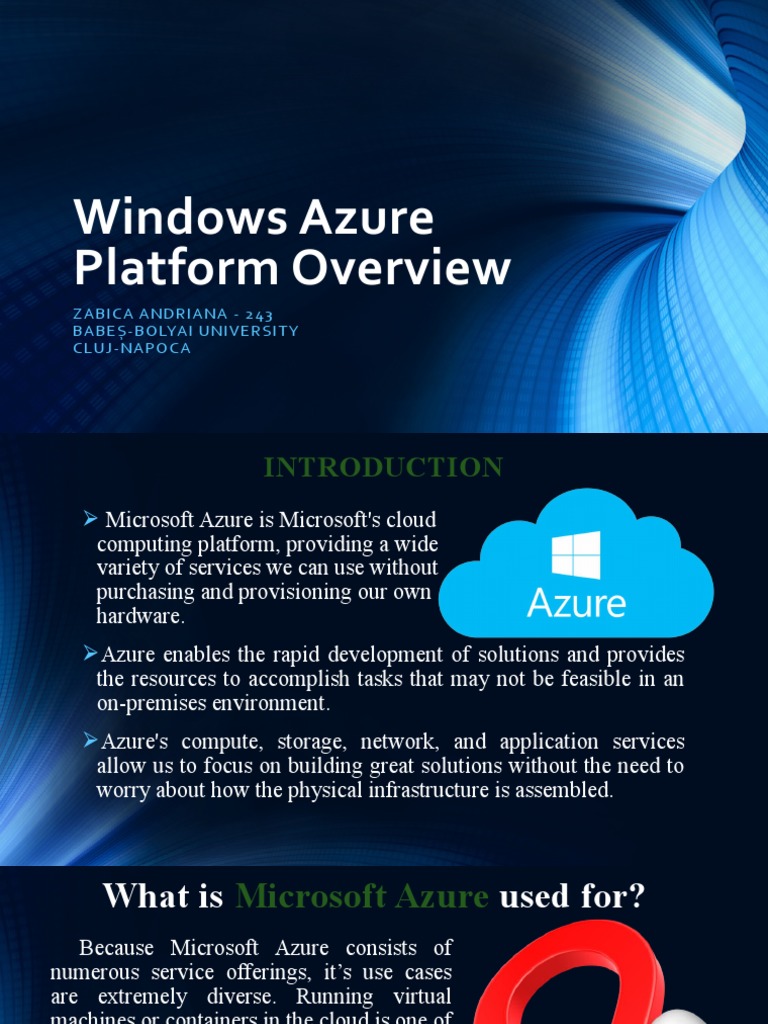 Windows Azure Platform Overview | PDF | Microsoft Azure | Cloud Computing