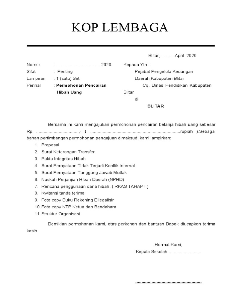 Contoh NPHD Paud 2020 | PDF