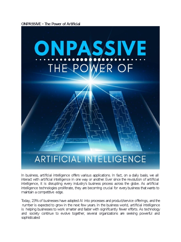ONPASSIVE - The Power of Artificial Intelligence | PDF