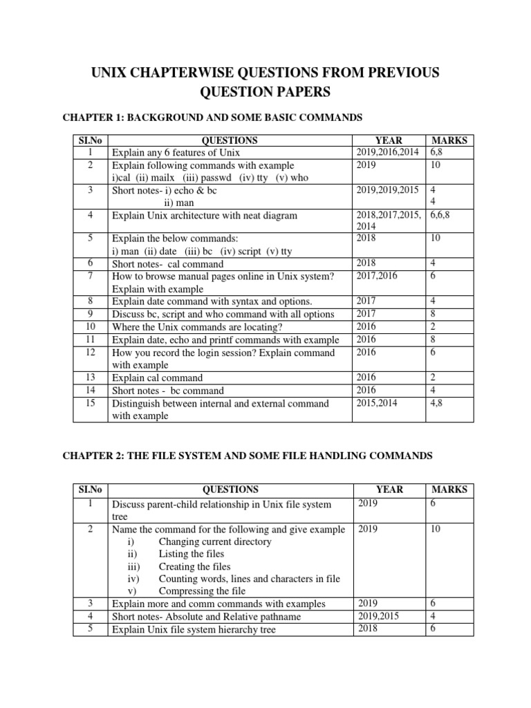 Unix Question Bank Pdf Information Retrieval Data 3351