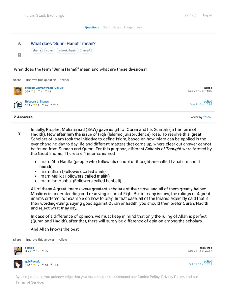 Understanding Sunni Hanafi Meaning | PDF | Sunni Islam | Hadith
