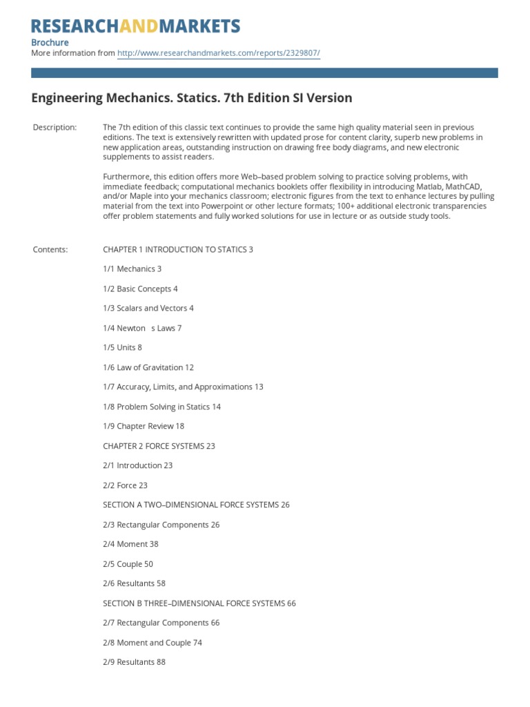 Engineering Mechanics Statics 7th Edition | PDF | Friction | Force