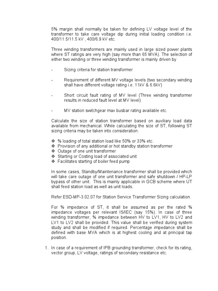 Transformer Sizing and Configuration Guide | PDF