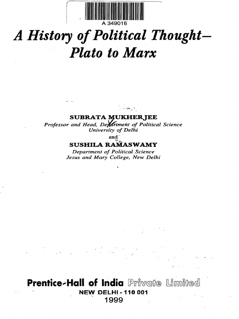 A History of Political Thought from Plato to Marx: A Comprehensive ...
