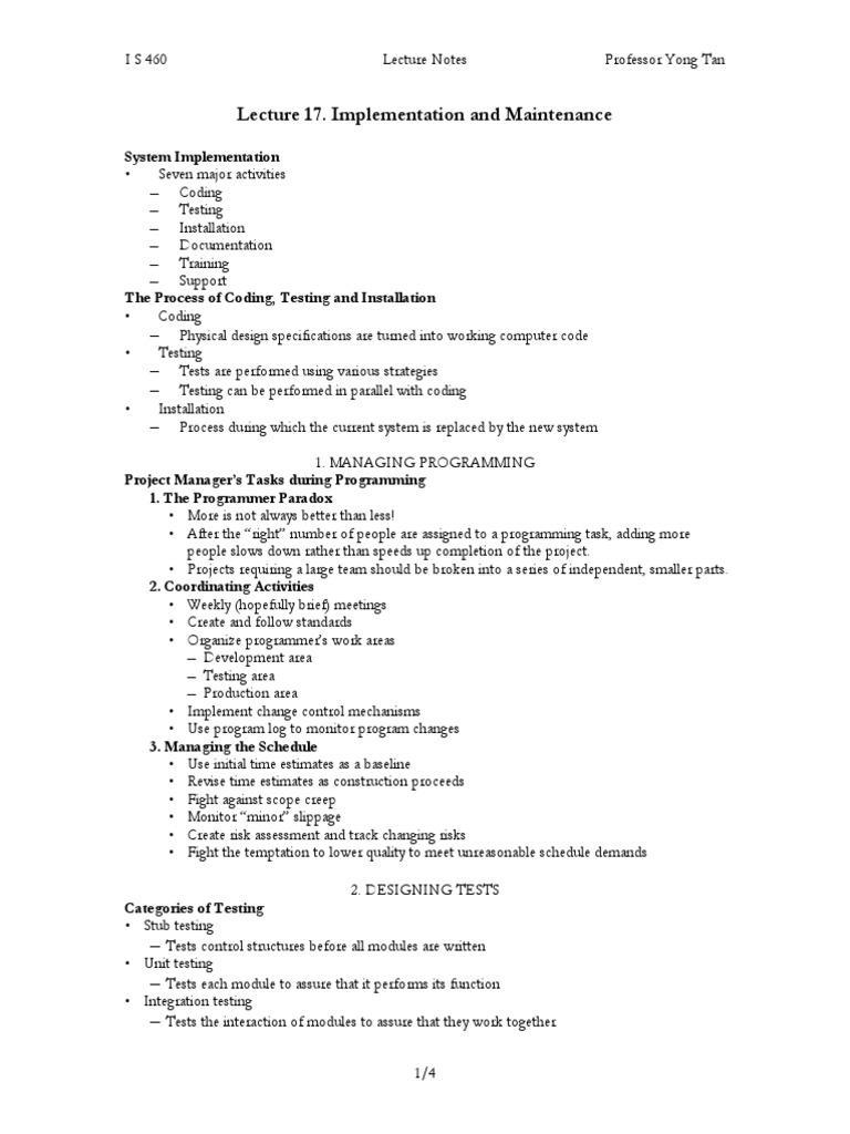 LN17 | PDF | Documentation | Software Testing