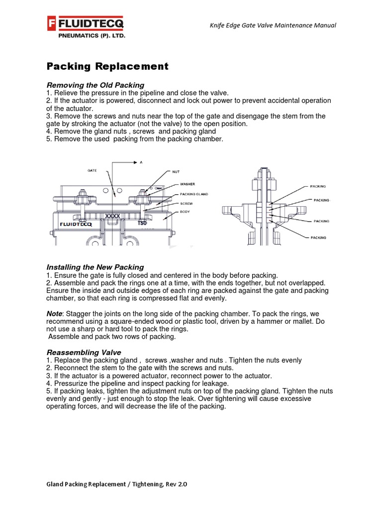 Gate Valve Packing Replacement Guide | PDF