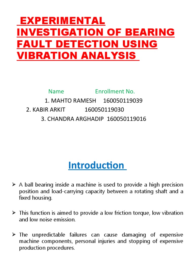 Bearing Fault Detection Using Vibration Analysis | PDF | Bearing ...
