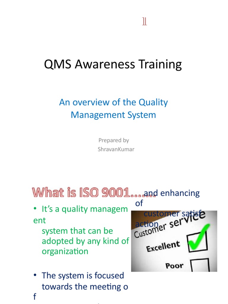 QMS Awareness Program | PDF | Quality Management System | Quality ...