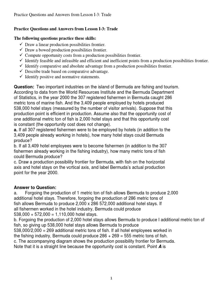 Practice Questions and Answers From Lesson I-3: Trade The Following ...
