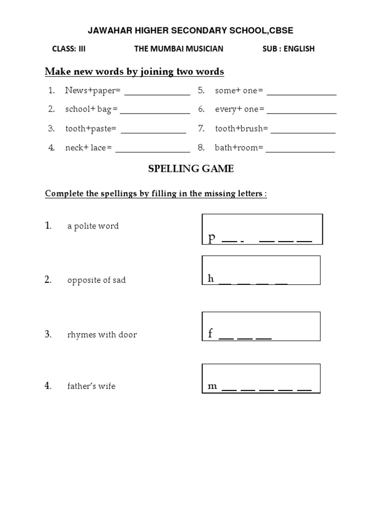 Make New Words by Joining Two Words | PDF