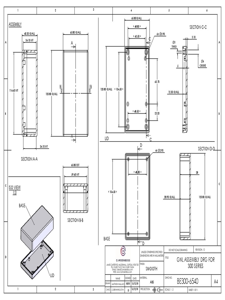 Assembly Section C-C: GNL Assembly DRG For 300 Series | PDF