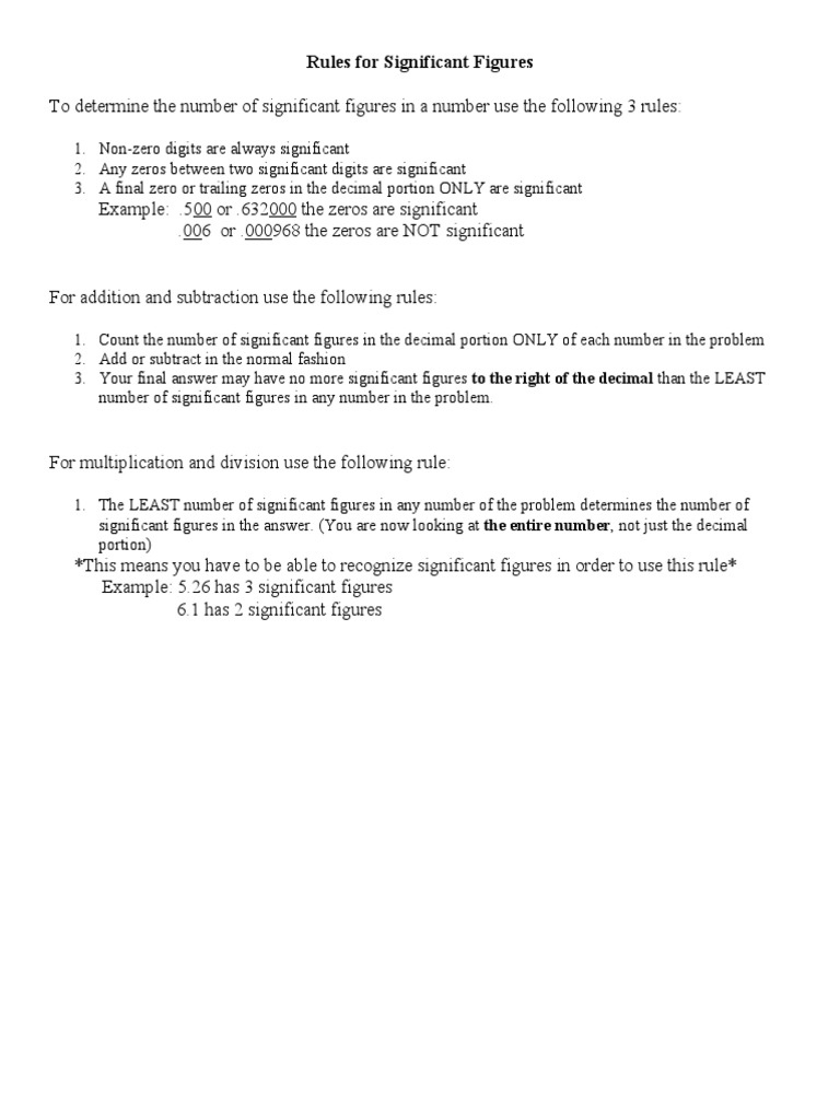 Significant Figures Guide | PDF | Significant Figures | Numbers