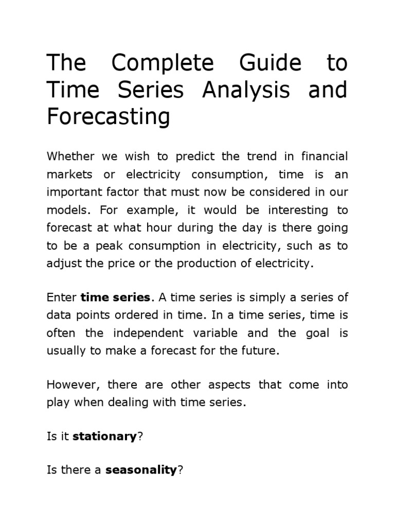 Time Series Forecasting Techniques | PDF | Stationary Process | Seasonality