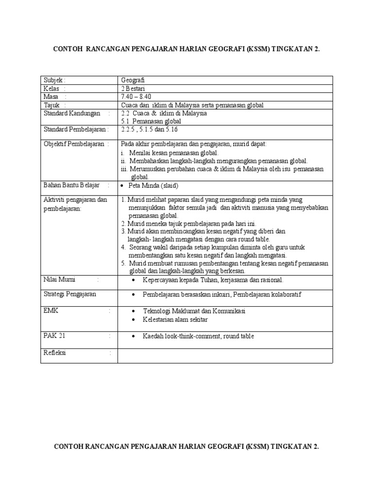 Format RPH KSSM | PDF